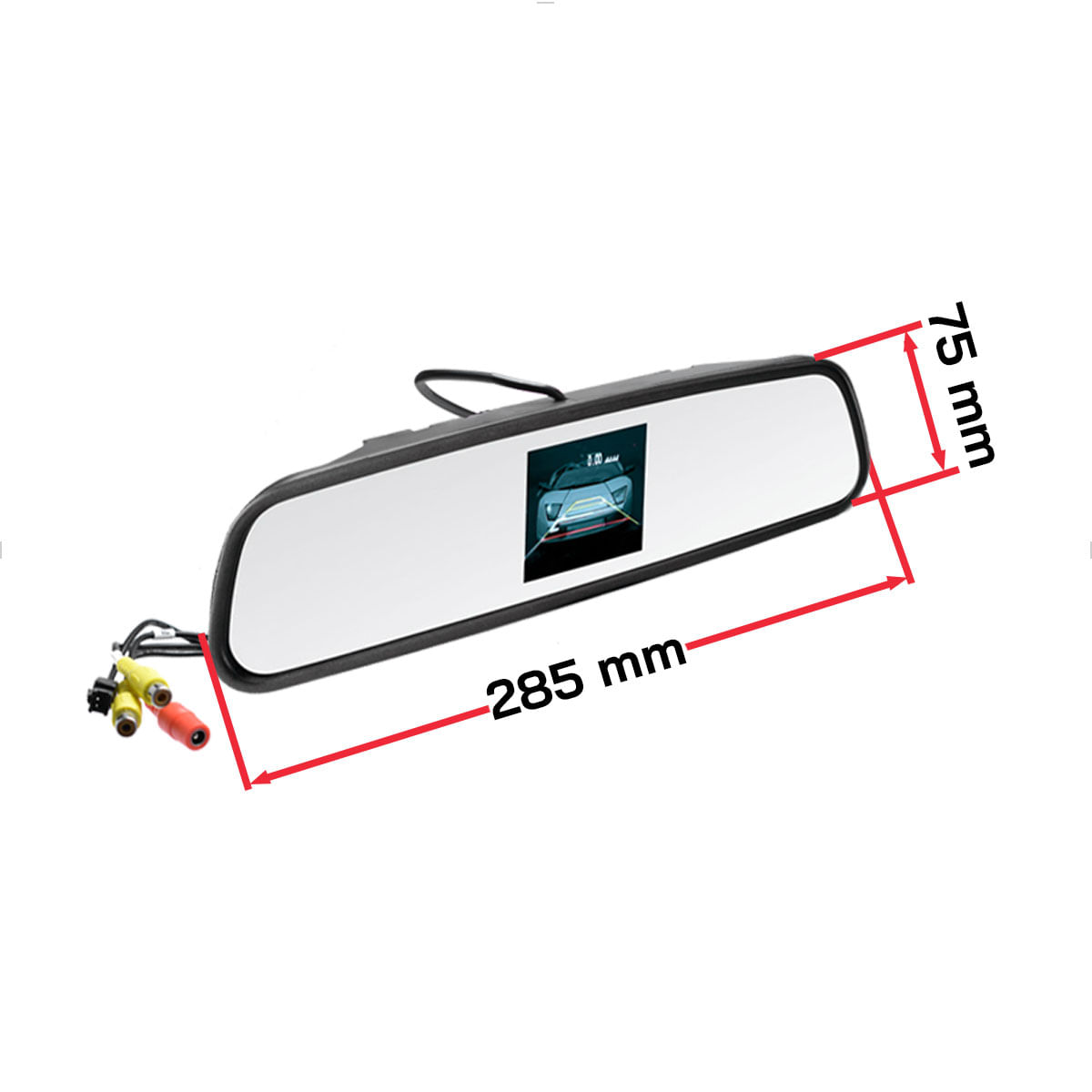 Retrovisor Interno Com Tela LCD Universal para Câmera de Ré - AutoNext