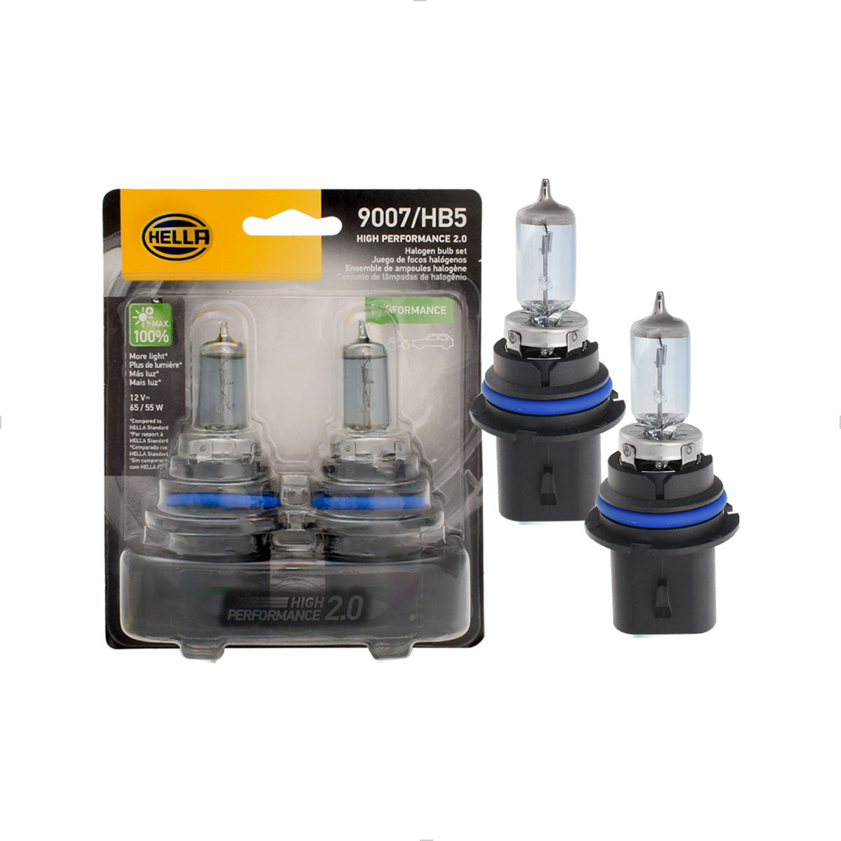 Lâmpada HB5 Maior Iluminação 3600K 12V 65/55W Hella High Performance ...