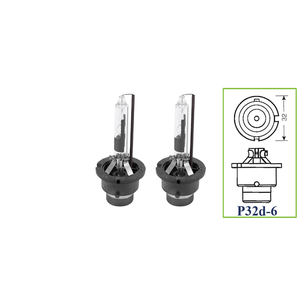 Par de Lâmpada Xenon D4R Modelo Original P32D-6 35W 5500K - AutoNext