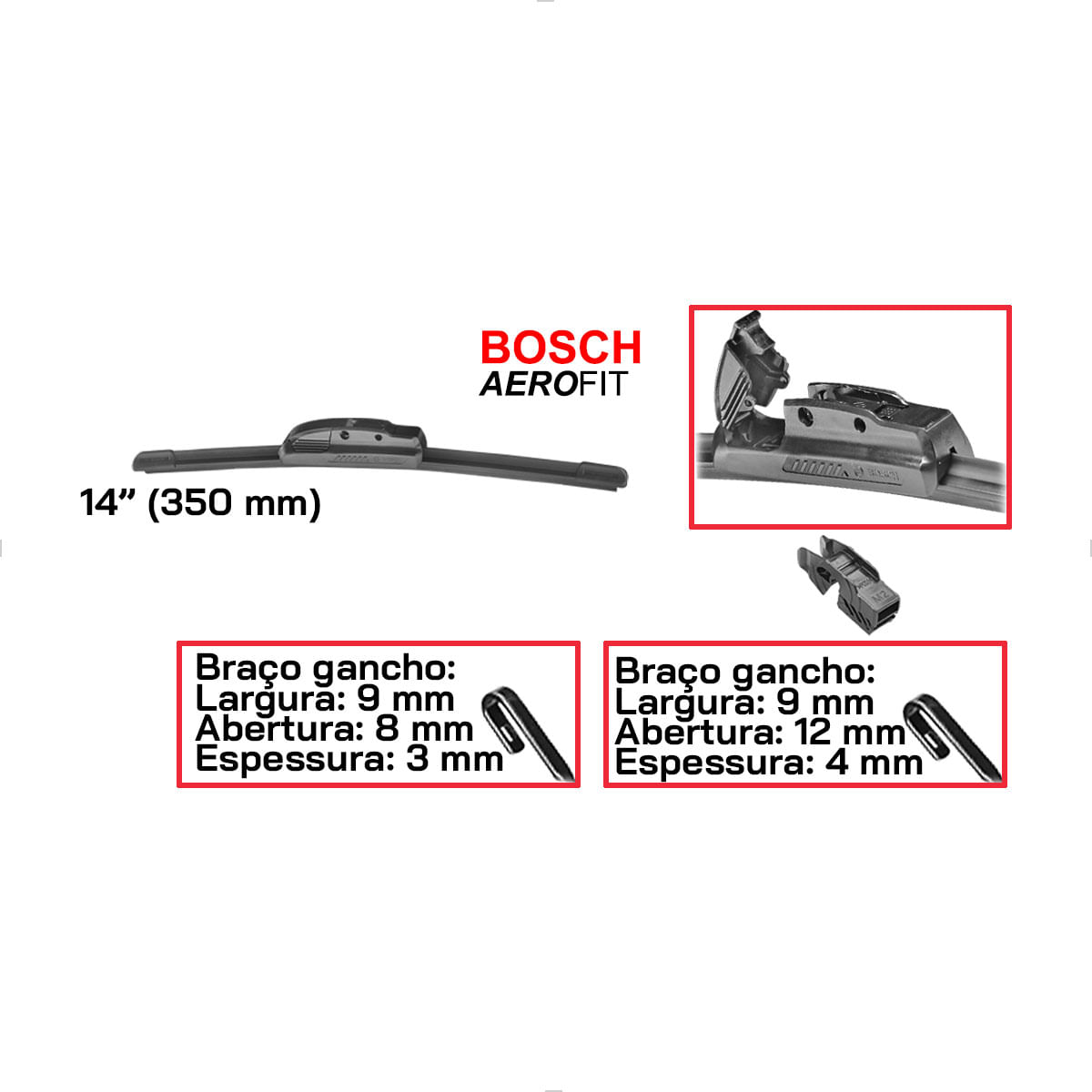 Palheta Aerofit 14" AF14 Universal Gancho - AutoNext