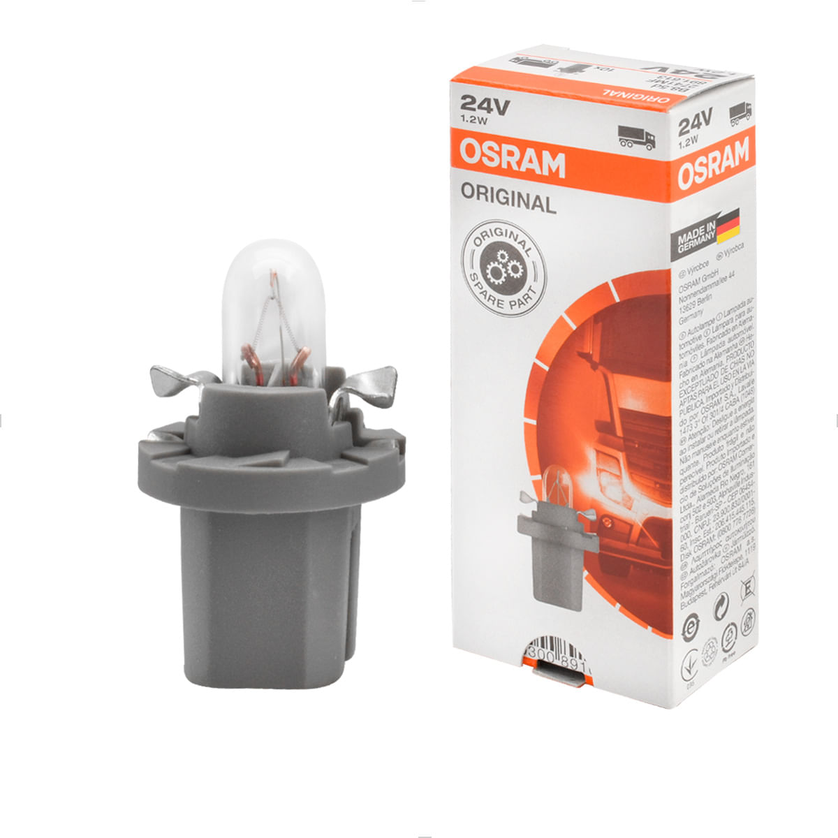 Lâmpada Painel 2721MF 24V com Base Cinza Osram Standard Original - AutoNext