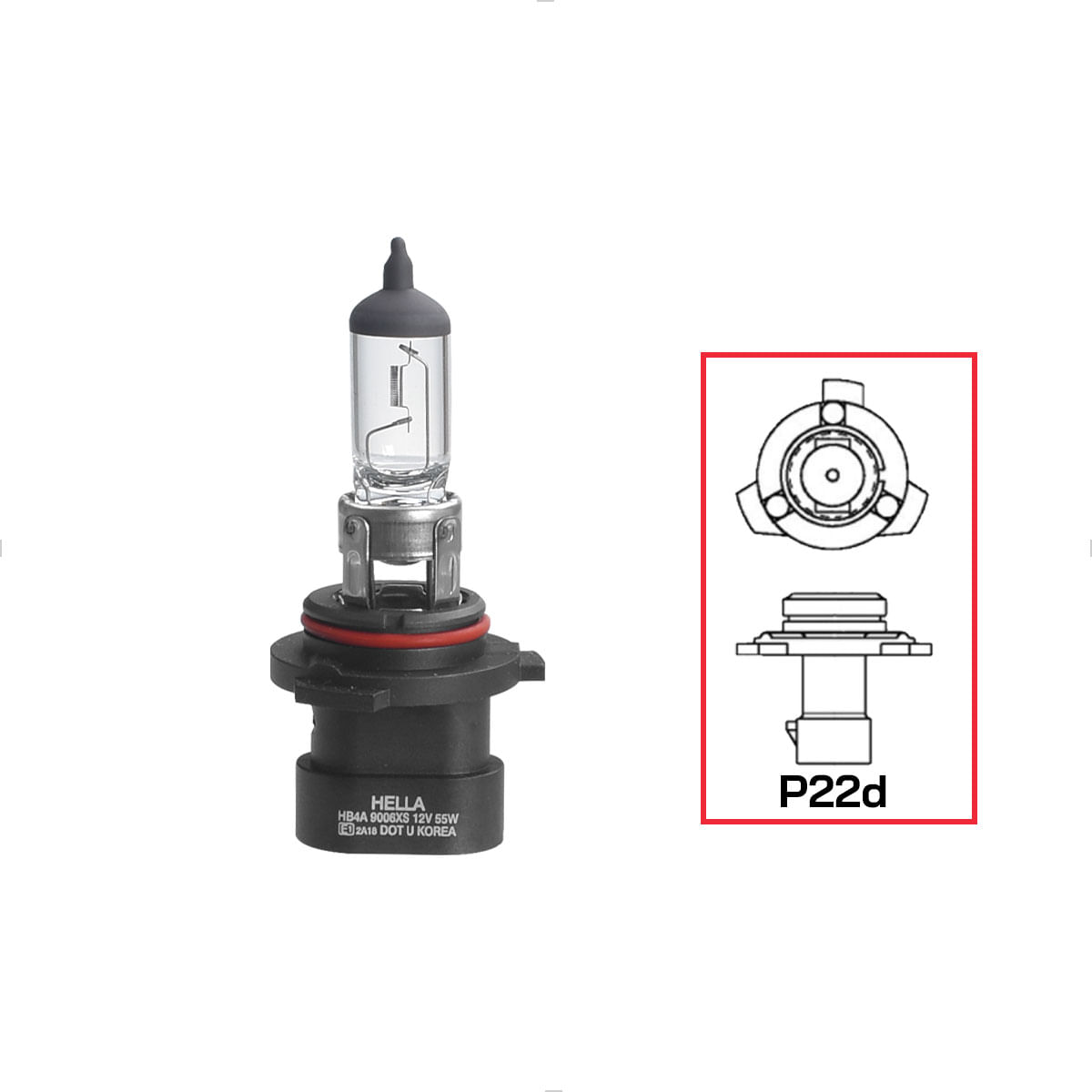 Lâmpada HB4A Original 3200K 12V 55W Hella Standard 9006XS - AutoNext