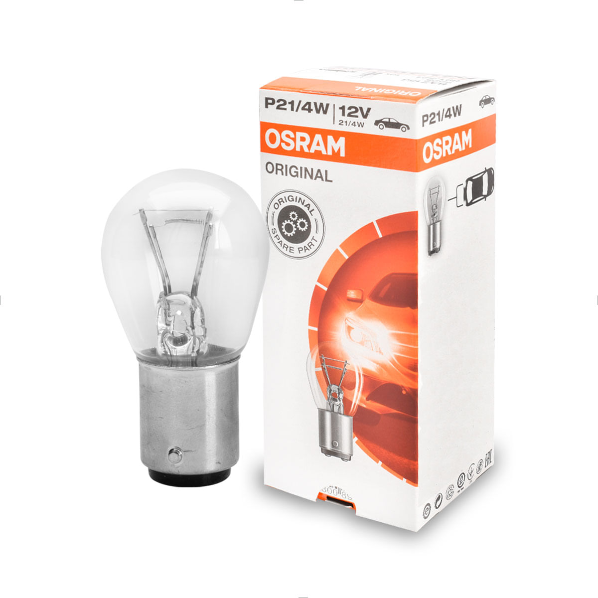 Lâmpada P21/4W 7225 12V Luz Branca Osram Standard Original - AutoNext