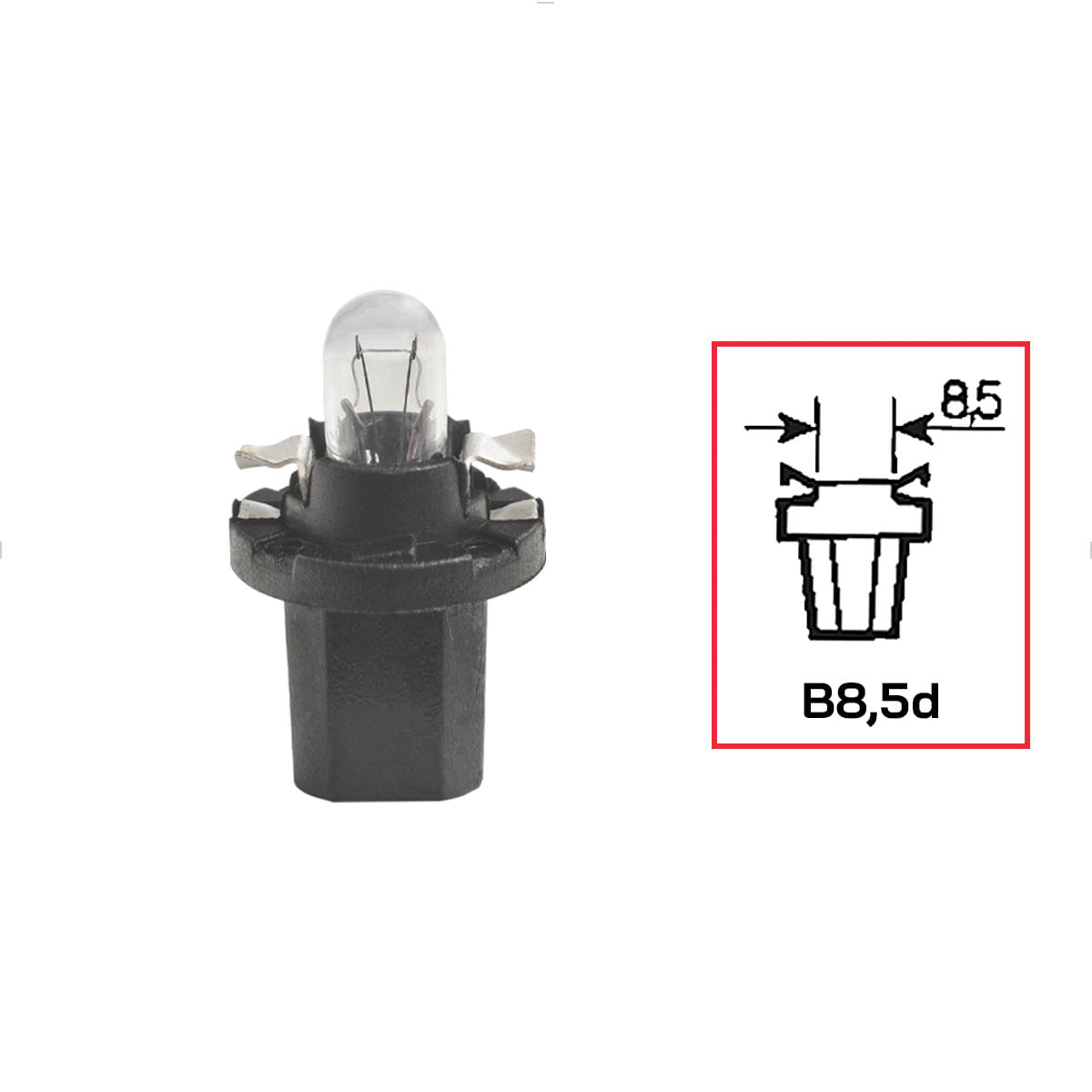 Lâmpada Painel 12V 1,2W com Base Preta Original 2721 MF Hella - AutoNext