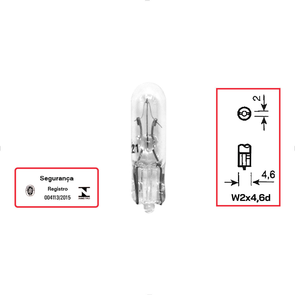 Lâmpada Pinguinho W1,2W 12V 1,2W Luz Branca Original Standard 2721 ...